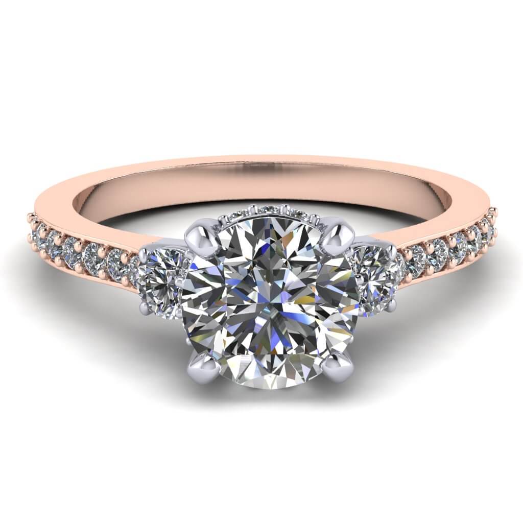 Bridged Engagement Diamond Ring - Jewelry Designs