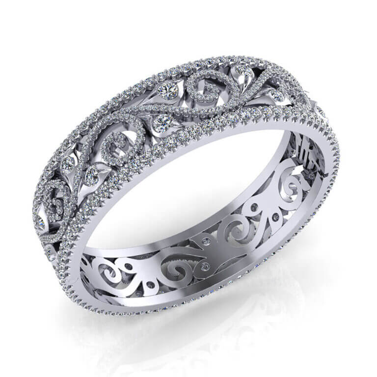 Scrolling Diamond Bangle Bracelet - Jewelry Designs