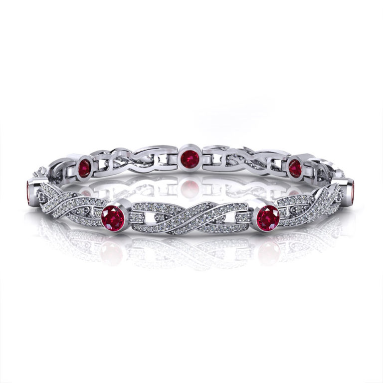 Emerald Cut Ruby Bracelet - Jewelry Designs