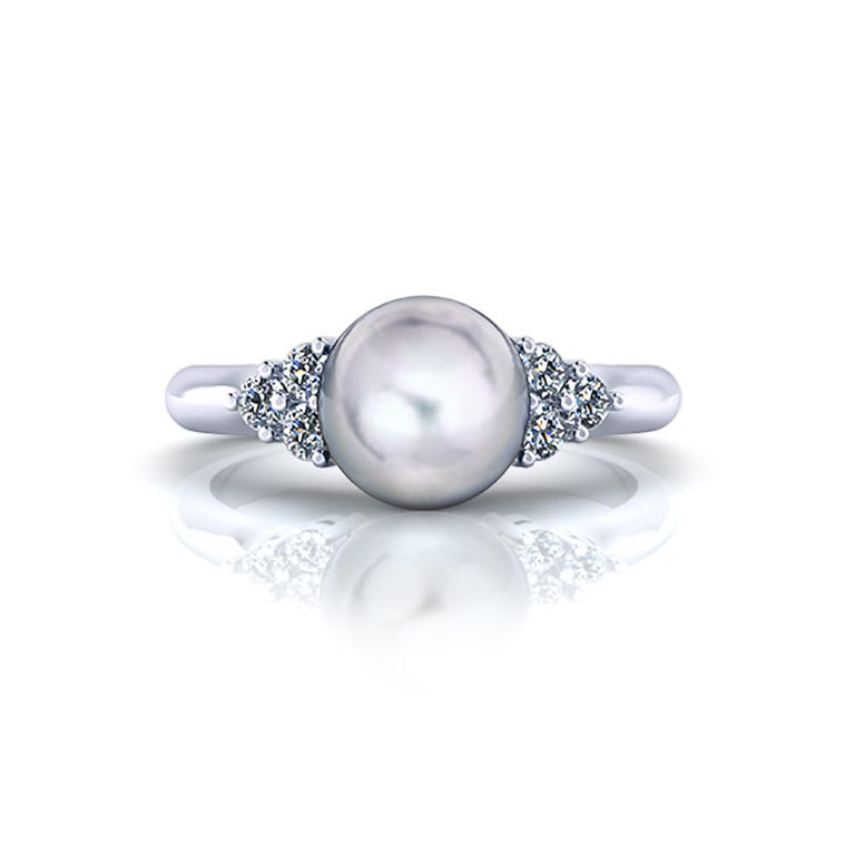 Classic Diamond Pearl Ring - Jewelry Designs