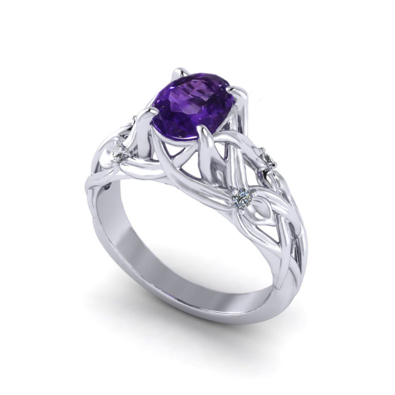 Floral Amethyst Ring - Jewelry Designs