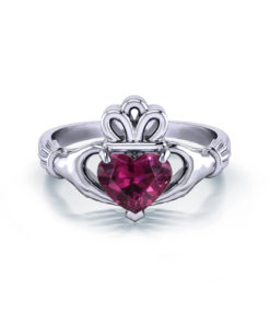 Rhodolite Garnet Claddagh Ring | Jewelry Designs