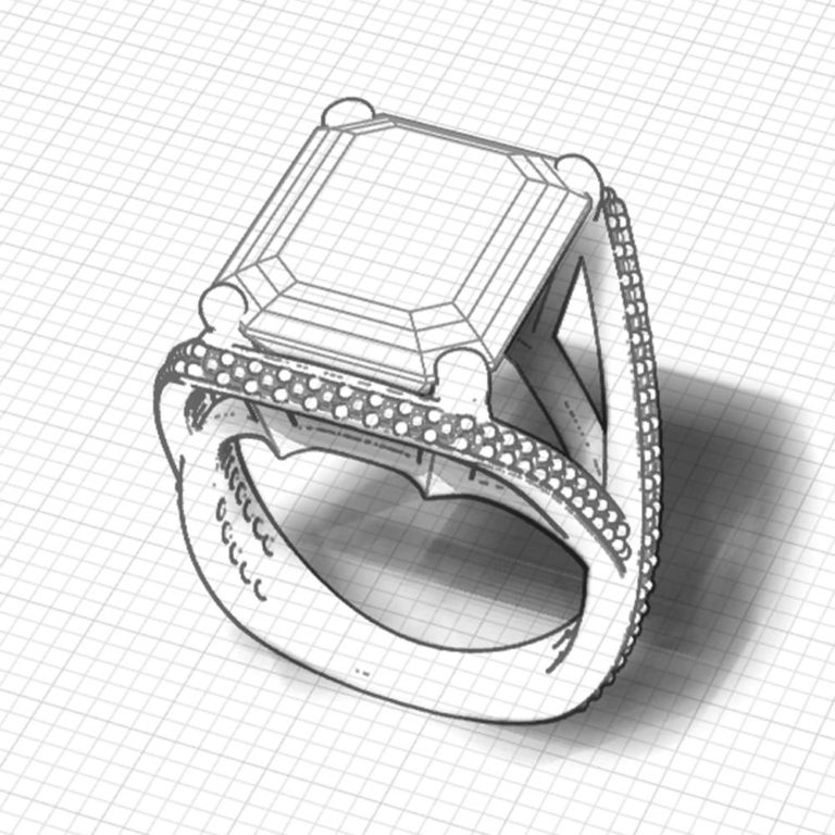 Split Diamond Blue Topaz Ring - Jewelry Designs