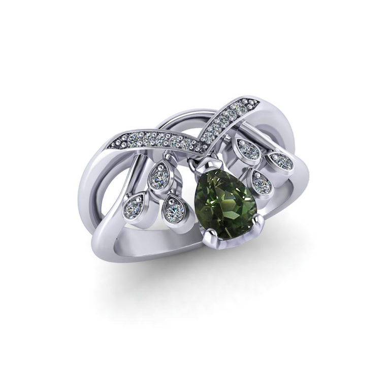 Green Tourmaline Motion Ring - Jewelry Designs