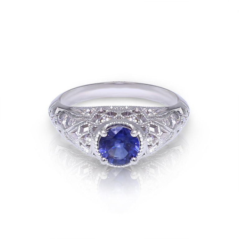 Filigree Sapphire Ring - Jewelry Designs