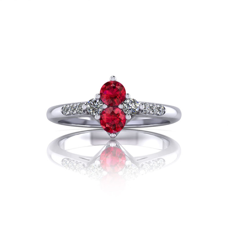 Floating Diamond Ruby Ring - Jewelry Designs