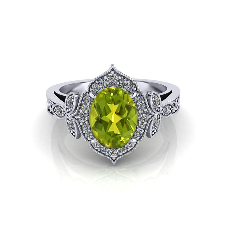 Ladies Oval Peridot Ring - Jewelry Designs