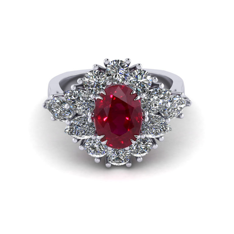 Ruby Heart Wedding Ring - Jewelry Designs