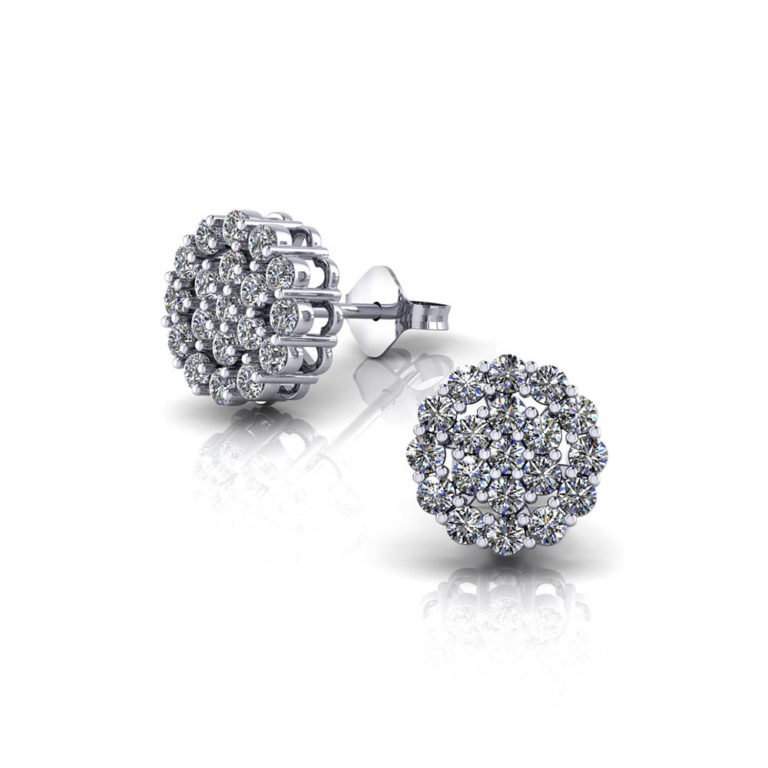 Cluster Diamond Studs - Jewelry Designs