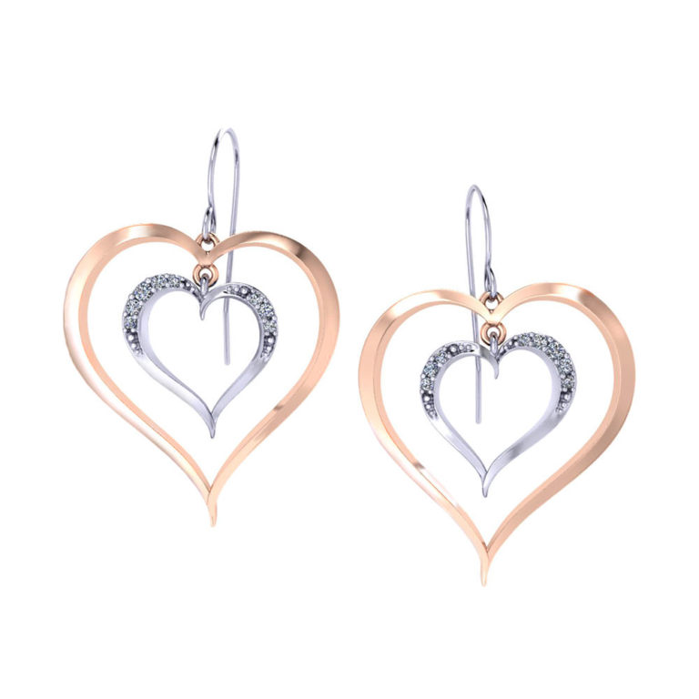 Pave Heart Earrings - Jewelry Designs