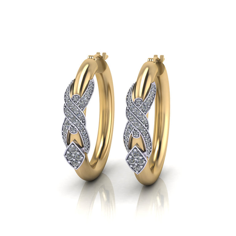 Diamond J Hoop Earrings - Jewelry Designs