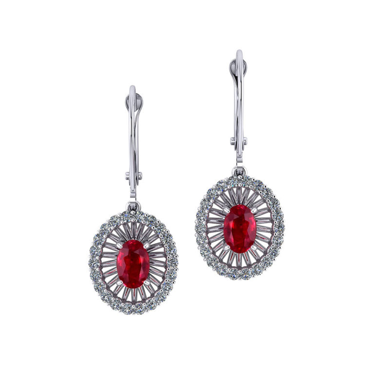 Ruby Diamond Dangle Earrings - Jewelry Designs