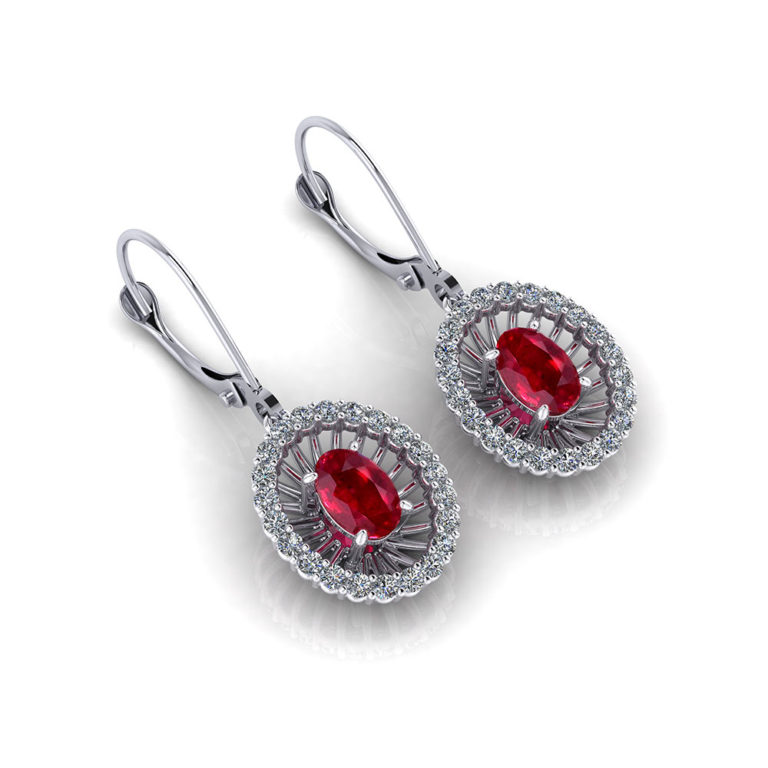 Ruby Diamond Dangle Earrings - Jewelry Designs