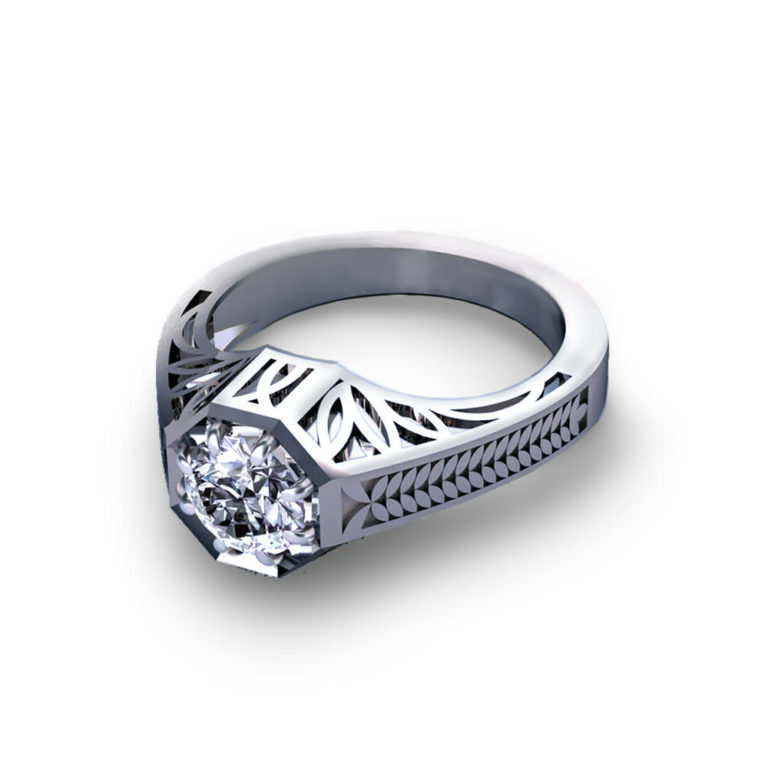 Octagonal Engagement Ring - Jewelry Designs