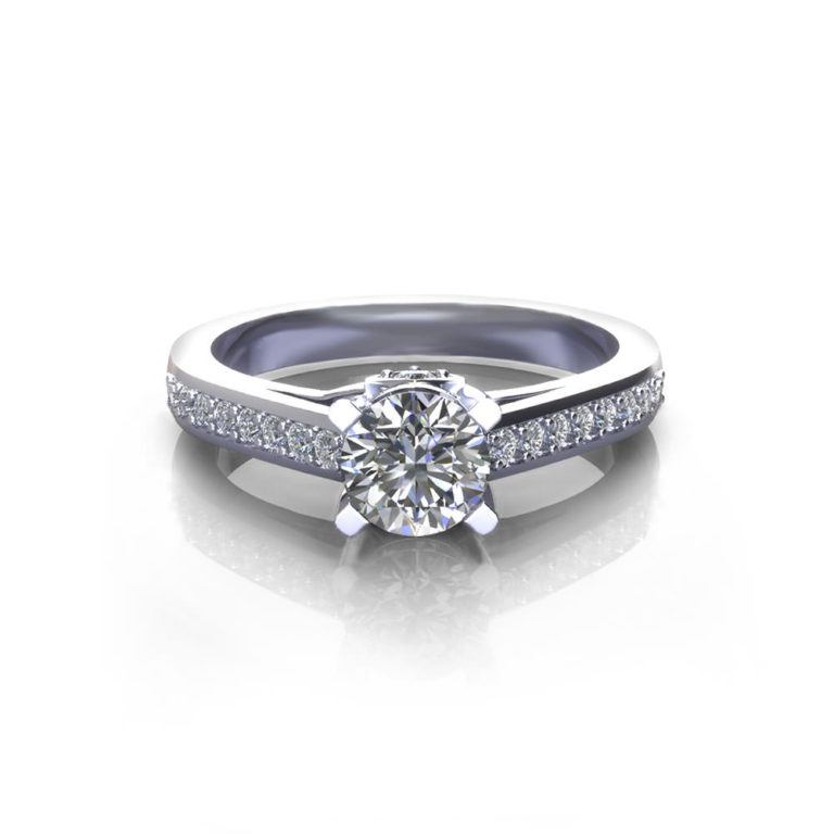 Bridged Four Prong Engagement Ring - Jewelry Designs