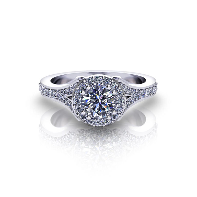 Round Engagement Ring Halo - Jewelry Designs