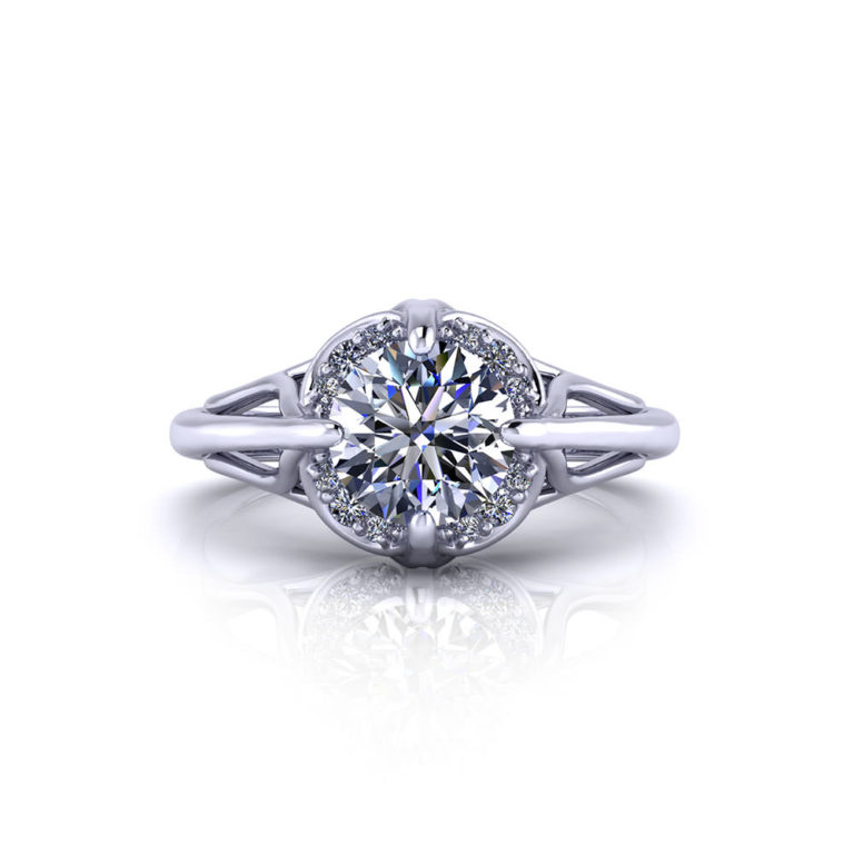 Fluted Diamond Engagement Ring - Jewelry Designs