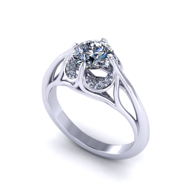 Tulip Set Engagement Ring - Jewelry Designs