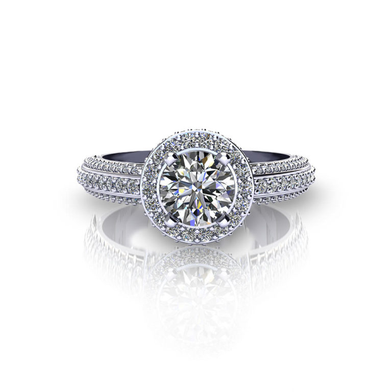 Round Engagement Ring Halo - Jewelry Designs