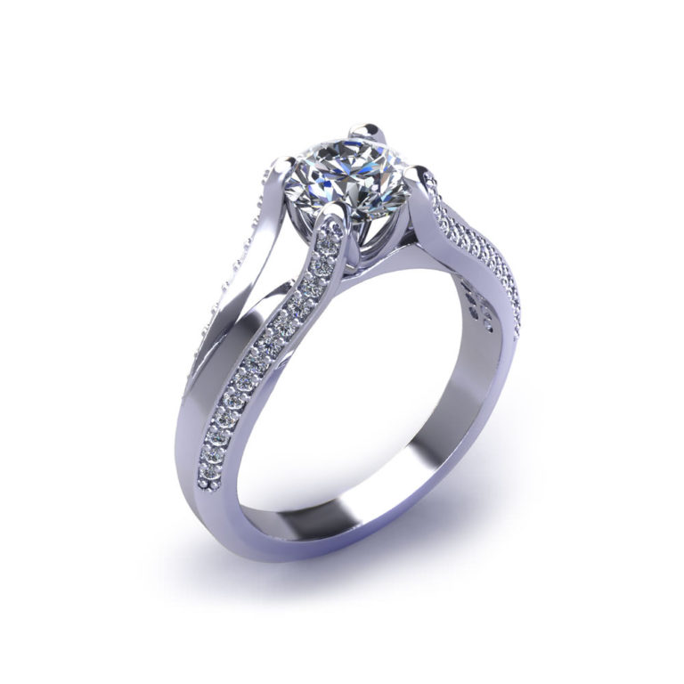 Split Diamond Engagement Ring - Jewelry Designs