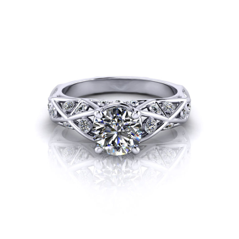 Geometric Diamond Engagement Ring - Jewelry Designs