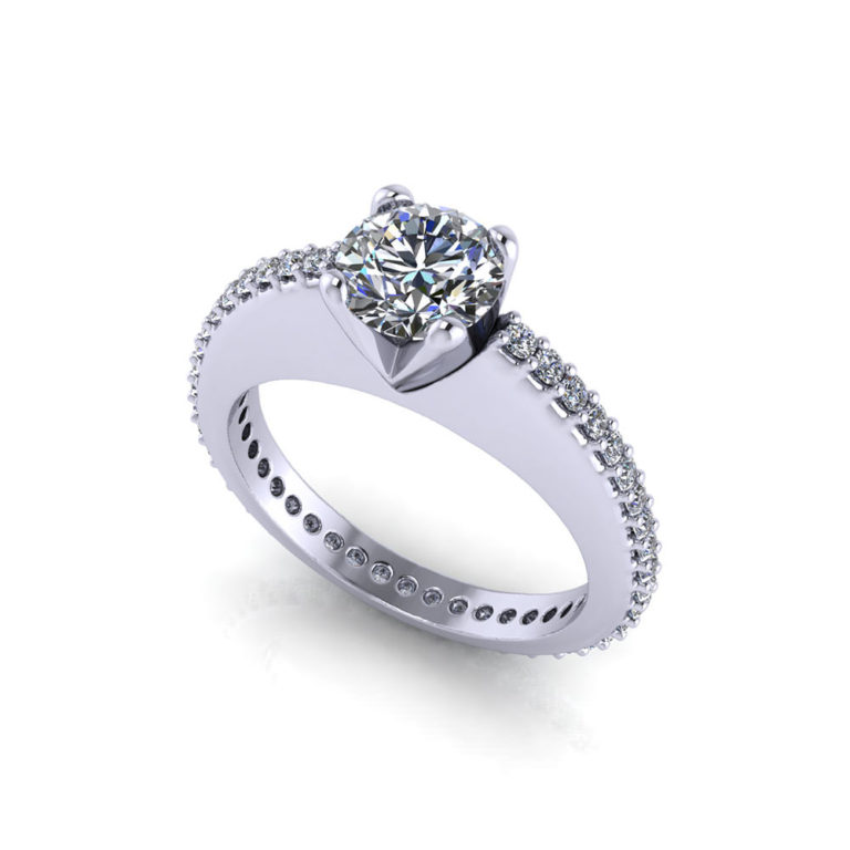 Line Set Engagement Ring | Jewelry Designs
