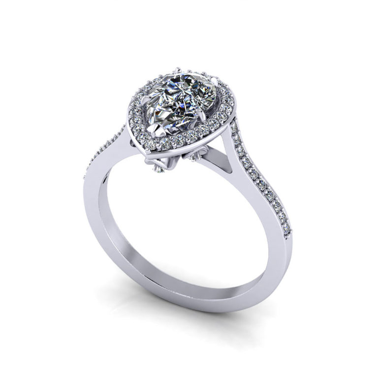 Infinity Pear Shape Engagement Ring - Jewelry Designs