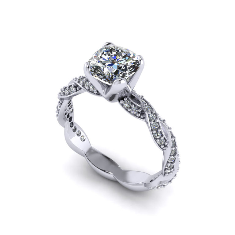Line Set Engagement Ring - Jewelry Designs