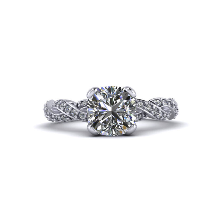 Line Set Engagement Ring - Jewelry Designs