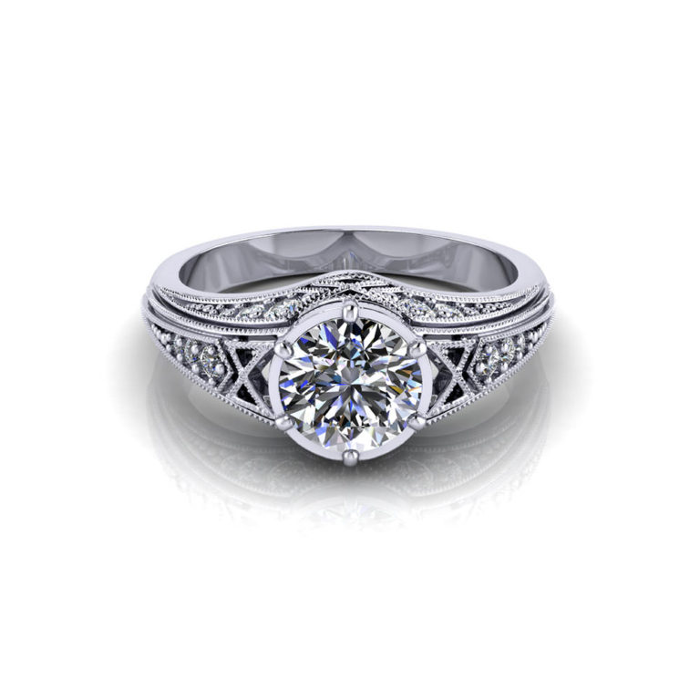 Round Filigree Engagement Ring - Jewelry Designs