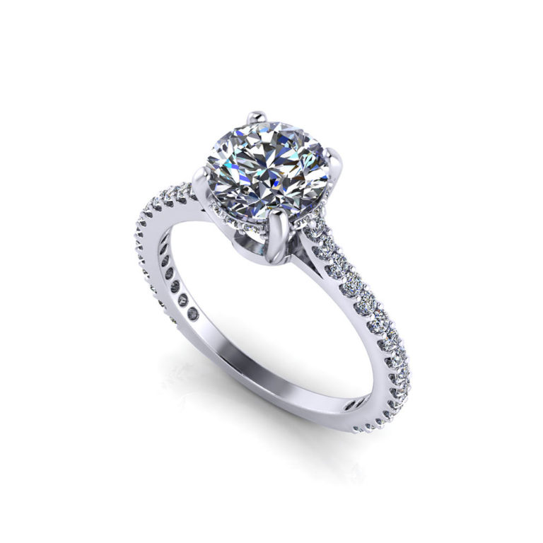 Diamond Underbezel Engagement Ring - Jewelry Designs