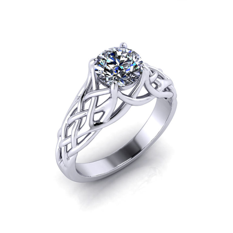 Braided Diamond Engagement Ring - Jewelry Designs