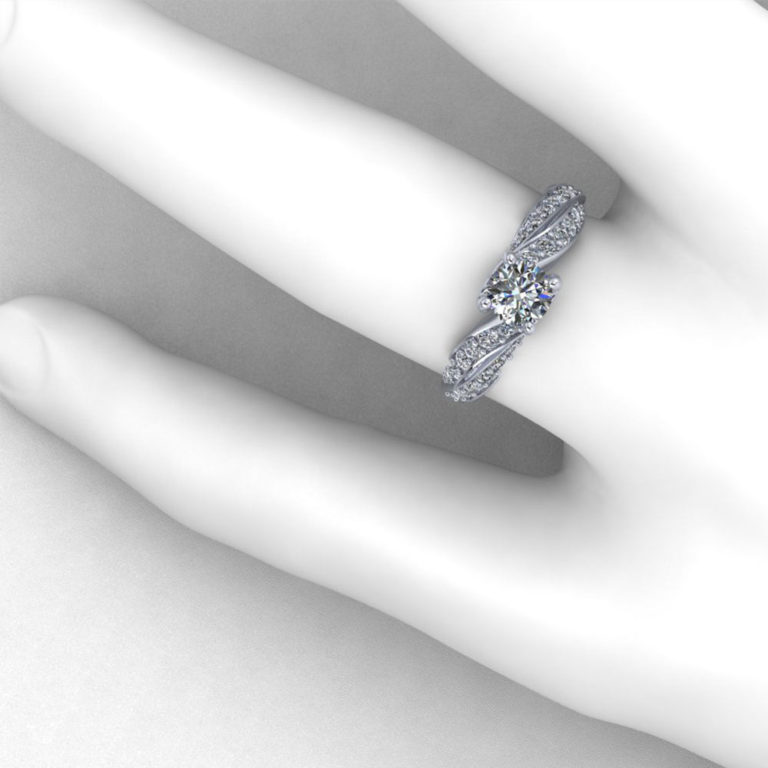 Diamond Ribbon Engagement Ring - Jewelry Designs