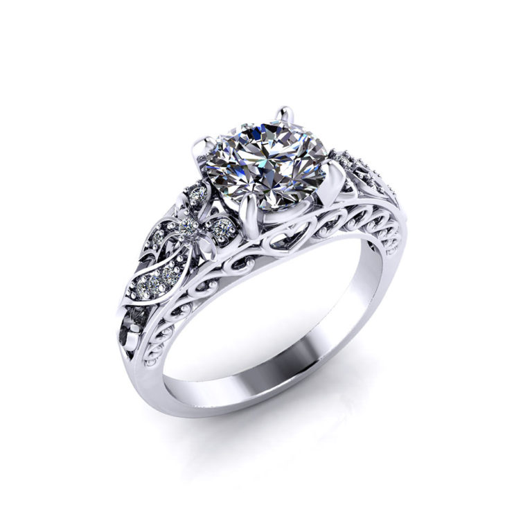 Diamond Bow Engagement Ring - Jewelry Designs
