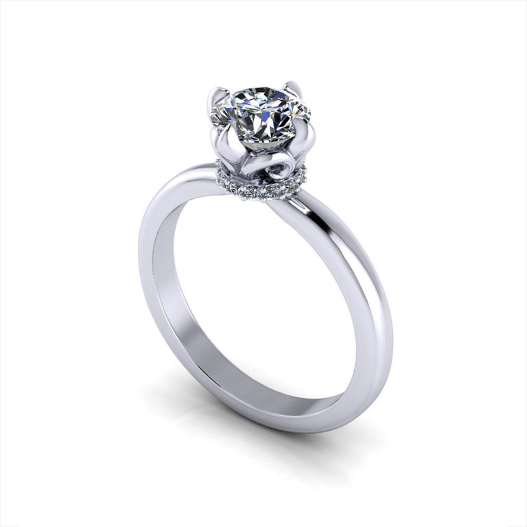 Artistic Diamond Solitaire Ring - Jewelry Designs