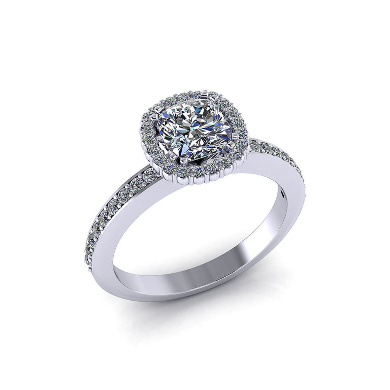 Line Set Engagement Ring - Jewelry Designs