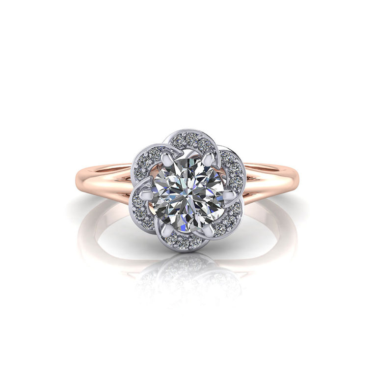 Rose Gold 2 Tone Engagement Ring - Jewelry Designs