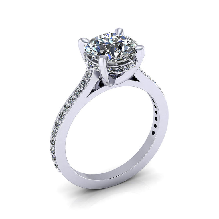 Diamond Underbezel Engagement Ring - Jewelry Designs