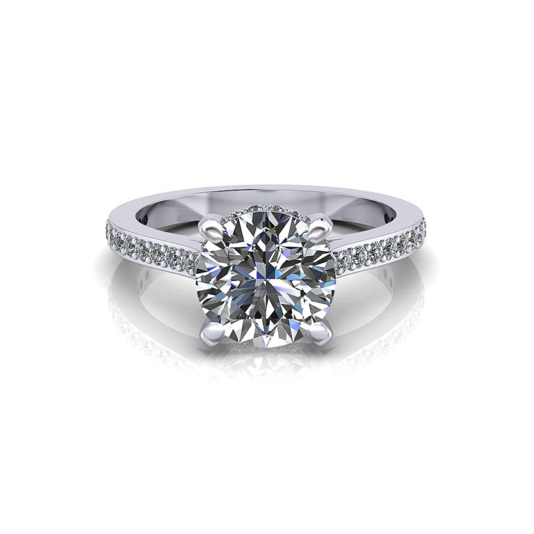 Diamond Underbezel Engagement Ring - Jewelry Designs