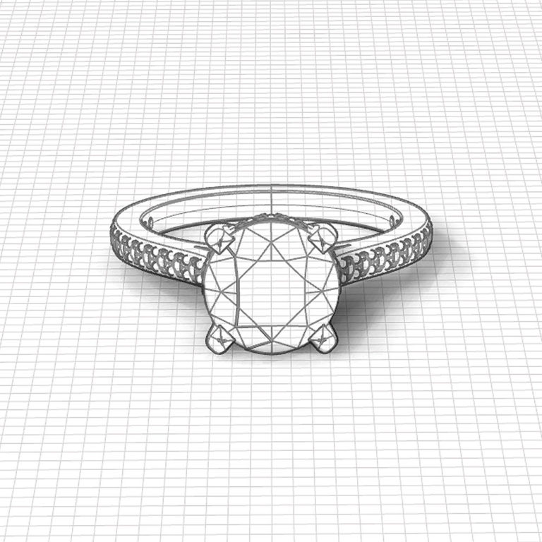 Diamond Underbezel Engagement Ring - Jewelry Designs