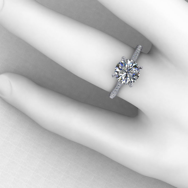 Diamond Underbezel Engagement Ring - Jewelry Designs