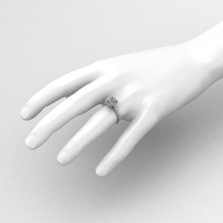 Diamond Underbezel Engagement Ring - Jewelry Designs