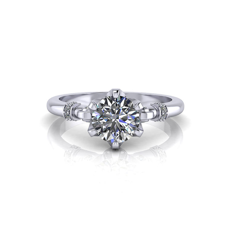 Regal Crown Engagement Ring - Jewelry Designs