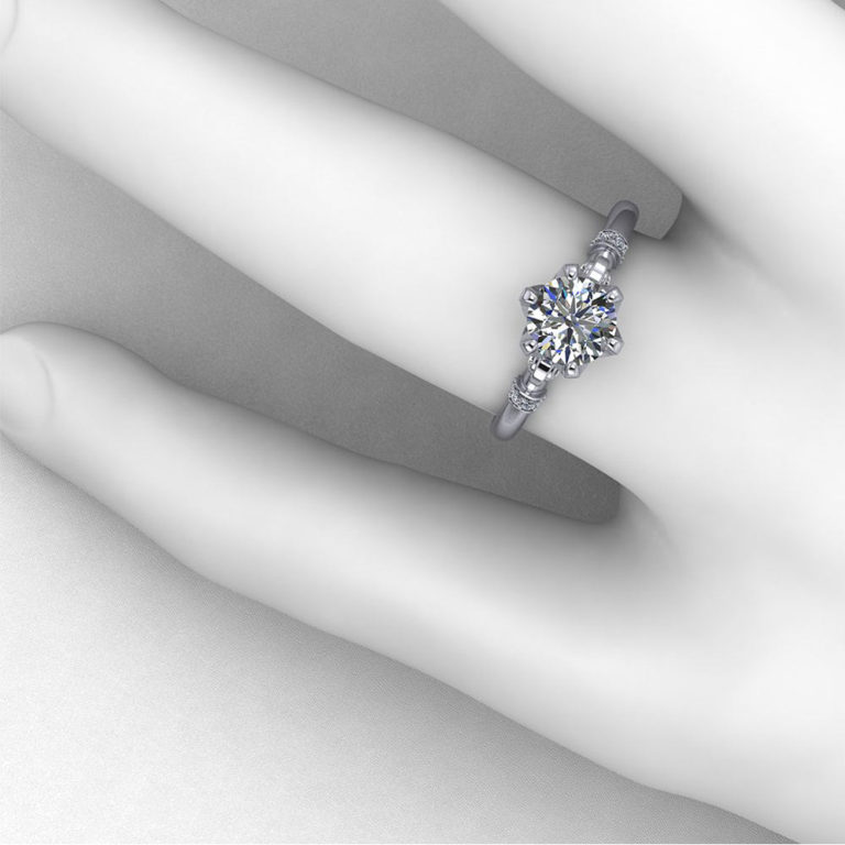 Regal Crown Engagement Ring - Jewelry Designs