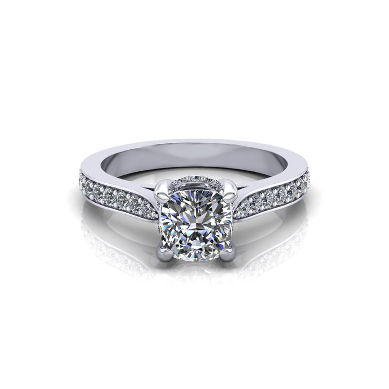 Line Set Engagement Ring - Jewelry Designs
