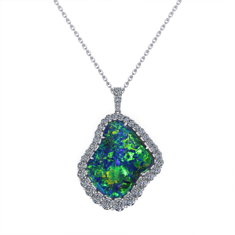 Whimsical Black Opal Necklace - Jewelry Designs