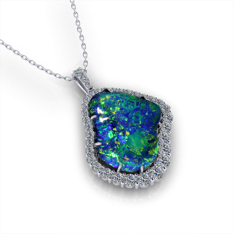 Whimsical Black Opal Necklace - Jewelry Designs