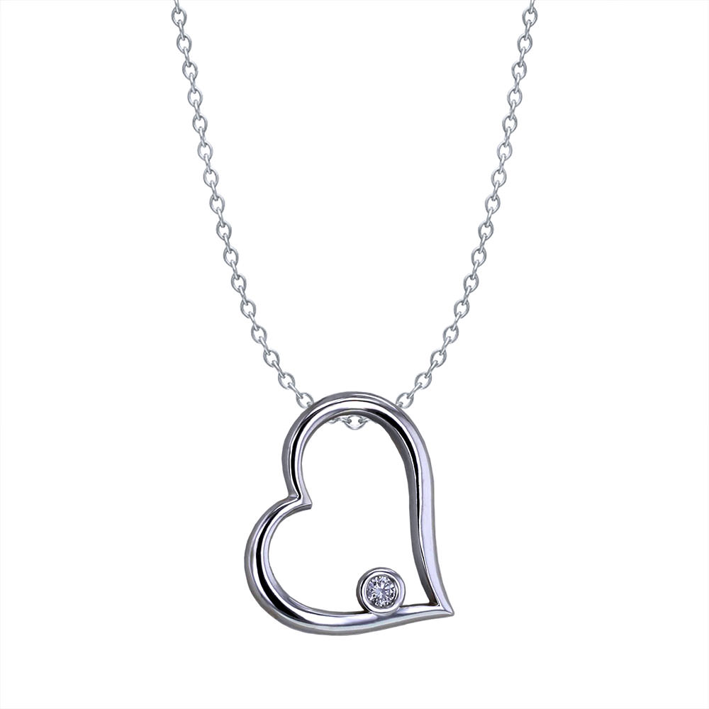 Simple Diamond Heart Necklace Jewelry Designs