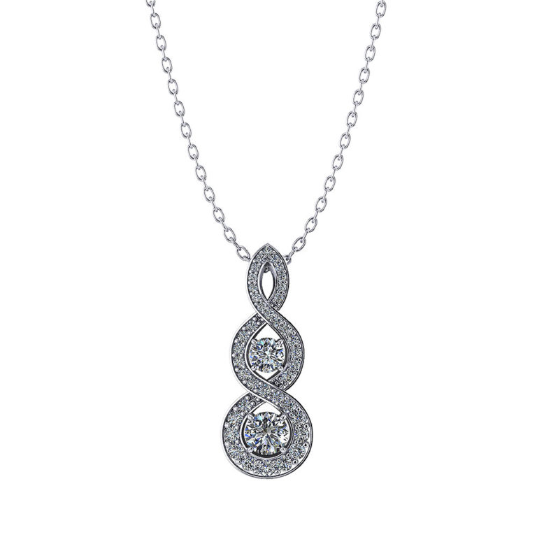 Scroll Diamond Necklace - Jewelry Designs