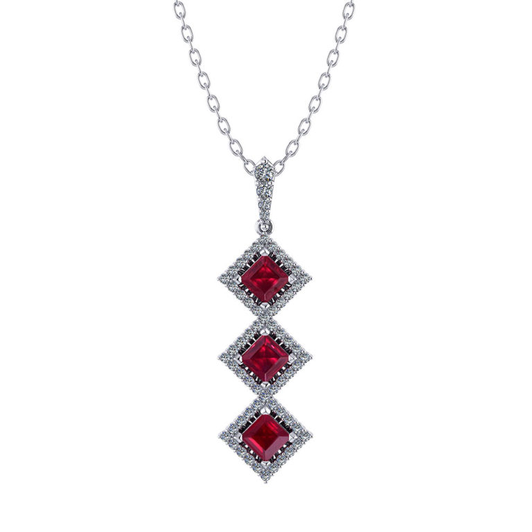 Teardrop Ruby Diamond Necklace - Jewelry Designs